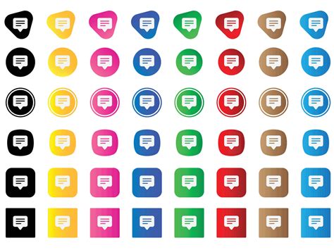 Chat Square Text Icon Web Icon Set Icons Collection Simple Vector