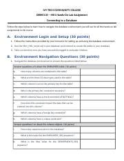 Navigating The Database Environment Hands On Lab Assignment Course Hero
