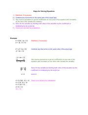 Steps For Solving Equations A Comprehensive Guide For Babes Course Hero