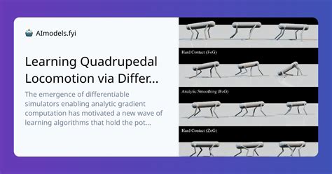 Learning Quadrupedal Locomotion Via Differentiable Simulation Ai