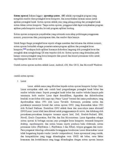 Pdf Contoh Sistem Operasi Dokumentips