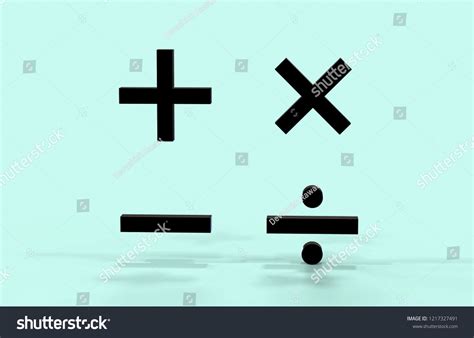 Plus Minus Divide Multiply Symbols D Stock Illustration
