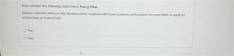 solved state whether the following statement is true or