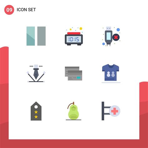 9 Flat Color Concept For Websites Mobile And Apps Card Creditcard Cable Pen Tool Designing