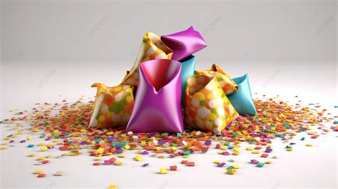 흰색 배경 3d 그림에 빈 포장지가 있는 다채로운 사탕 스프링클 컵케익 배경 케이크 장식 디저트 배경 배경 일러스트 및 사진 무료 다운로드 Pngtree