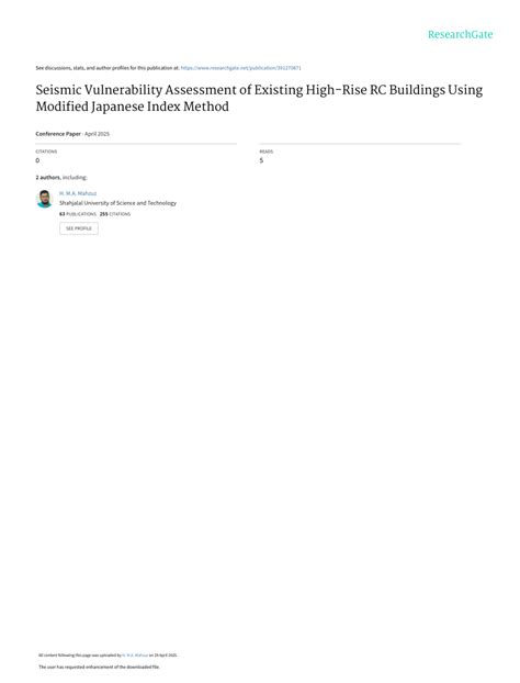 Pdf Seismic Vulnerability Assessment Of Existing High Rise Rc Buildings Using Modified