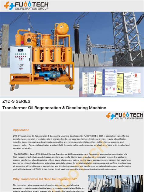 Zyd S Transformer Oil Decoloring Machine 1 Pdf Transformer Insulator Electricity