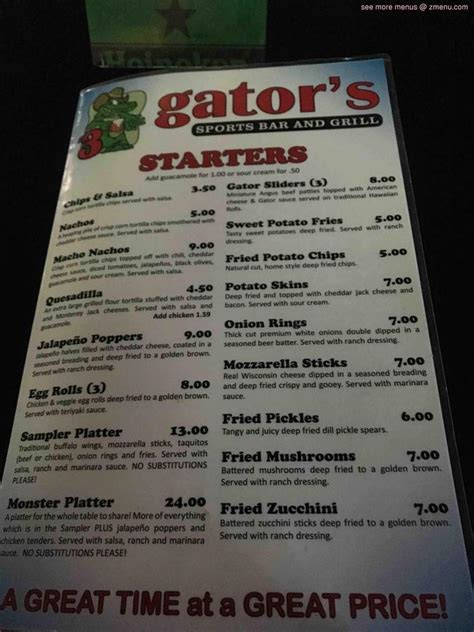 Online Menu Of Gators Sports Bar And Grill Restaurant Victorville California 92395 Zmenu