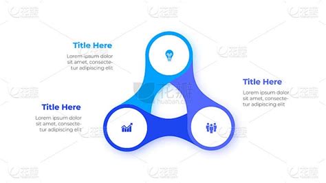 信息图的矢量圆元素。为周期演示横幅，工作流布局，过程图或信息图的模板。业务概念有3个选项，部分，步骤素材 花瓣网