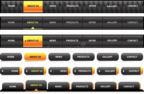 Editable Website Navigation Template Stock Illustrations 8752