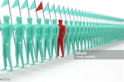 군중 3d 렌더링에서 눈에 띄는 추상적인에 대한 스톡 사진 및 기타 이미지 추상적인 채용 3차원 형태 Istock