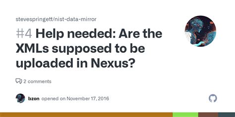 Help Needed Are The XMLs Supposed To Be Uploaded In Nexus Issue Stevespringett Nist