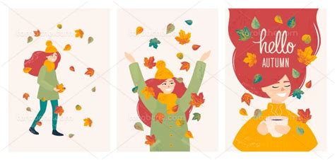 وکتور دختر پاییز گرافیک با طعم تربچه