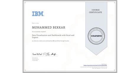 🎓 Just Completed The Ibm Certificate In Data Visualization And Dashboards With Excel And Cognos