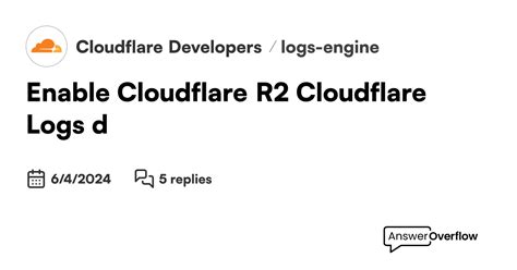 Enable Cloudflare R2 · Cloudflare Logs D Cloudflare Developers