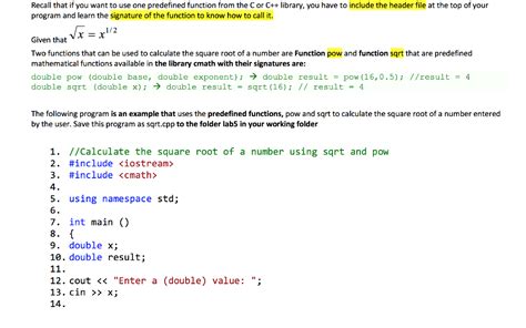 Solved Recall That If You Want To Use One Predefined
