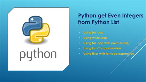 Python Get Even Integers From Python List Spark By Examples