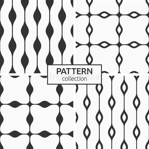Set Of Four Seamless Patterns Abstract Geometric Trendy Vector Backgrounds Stock Vector
