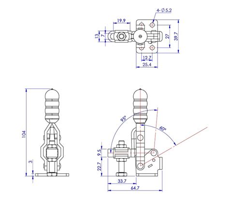 Widely Design And Excellent Quality Good Hand Vertical Toggle Clamp Flat Base Slotted Arm GH