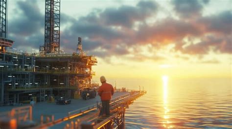 Stunning Photo Of A Vast Offshore Platform Premium Ai Generated Image
