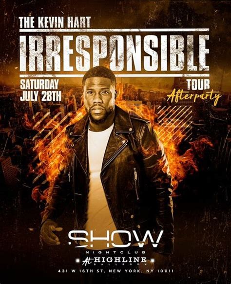 Kevin Hart Irresponsible Tour After Party At Highline Ballroom Tickets