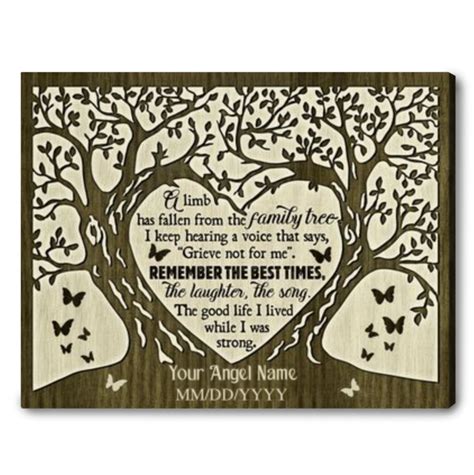 Memorial Tree For Loved One Memorial Gift With Picture Personalized Bereavement Gift Oh Canvas