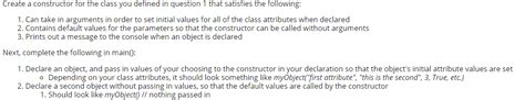 Solved Create A Constructor For The Class You Defined In Chegg