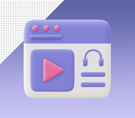 Ui Ux 웹 모바일 앱 소셜 미디어 디자인을 위한 음악 스트리밍 아이콘을 듣고 있는 3d 카툰 렌더링 프리미엄 Psd 파일