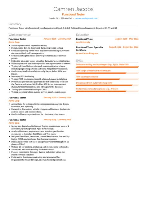 10 Functional Tester Resume Examples That Land Jobs