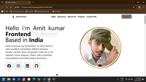 My Portfolio Using Html Css Javascript With Backend Live Amit Kumar