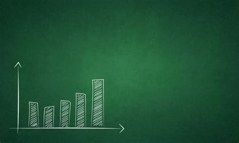 벡터 일러스트 레이 션 텍스트에 대 한 복사 공간을 가진 그런 지 효과 녹색 보드를 통해 증가 막대 그래프 칠판에 대한 스톡