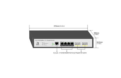 Managed 4 Port Gigabit PoE Switch With 2 Gigabit SC Uplink