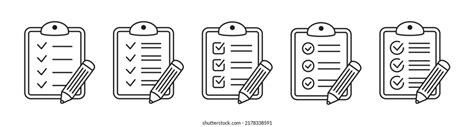 Black Thin Line Icon Checklist Icon Images Stock Photos Vectors Shutterstock