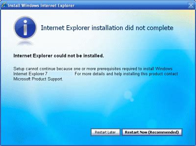Internet Explorer 7 Installation Fails Softpedia