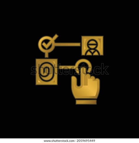 Algorithm Gold Plated Metalic Icon Logo Stock Vector Royalty Free