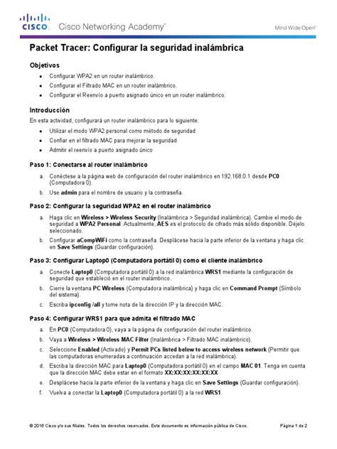 12 2 5 8 packet tracer configure wireless security pdf enrutador