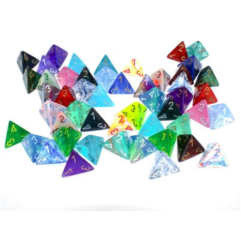 Chessex Bag Of 50 Assorted Signature D4 Dice Geek Culture