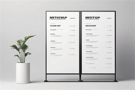 premium photo tech meetup event schedule signage mockup with blank