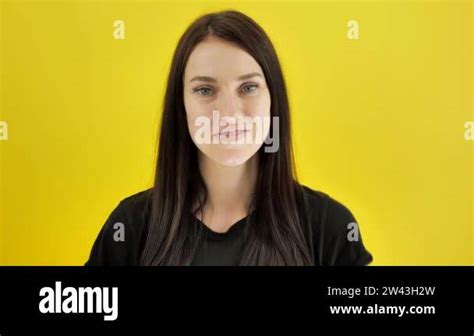 Beautiful Brunette Girl Lifestyle Video Concepts Attractive Blue Eyed