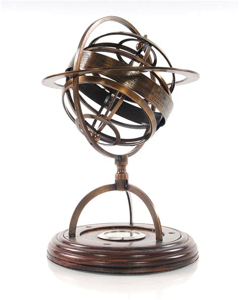 Brass Armillary With Compass On Wood Base By Homeroots Modish Store