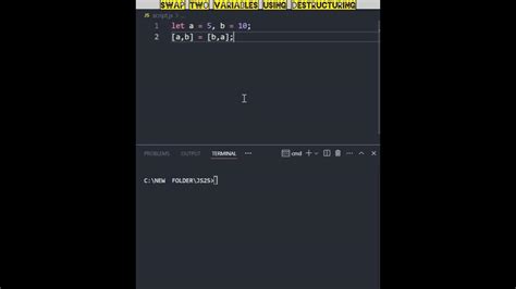 🚀 Swap Two Variables Using Destructuring In Javascript 🔥 Shorts