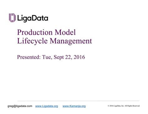 Production Model Lifecycle Management 2016 09 Ppt