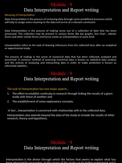 Brm Module 9 Data Interpretation Pdf Statistics Data