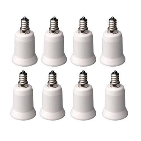 8pcs E12 To E26 Adapter Standard Medium Edison Screw Base Socket Reducer Adapter Converter For