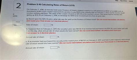 solved problem 5 16 calculating rates of return lo3 on