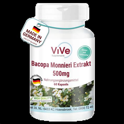 Bacopa Monnieri Extract 500 Mg 60 Vegan Capsules Vive Supplements