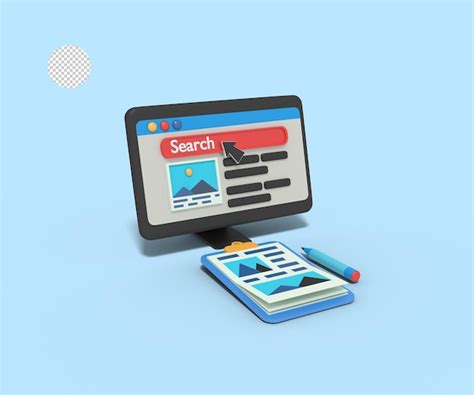 Premium Psd 3d Illustration Of Website Layout Design On Computer