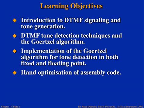 Ppt Chapter 17 Goertzel Algorithm Powerpoint Presentation Free
