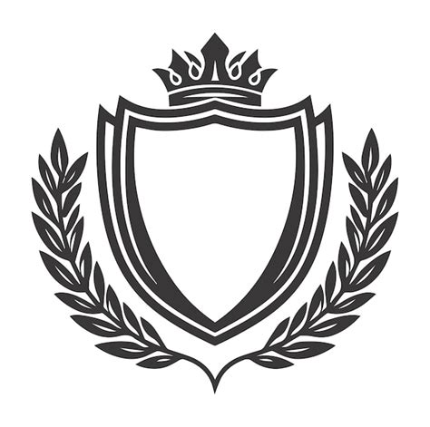 Premium Vector Blank Shield With Crown And Laurel Wreath Isolated On