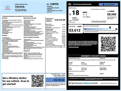 Toyota Window Stickers Lookup By Vin